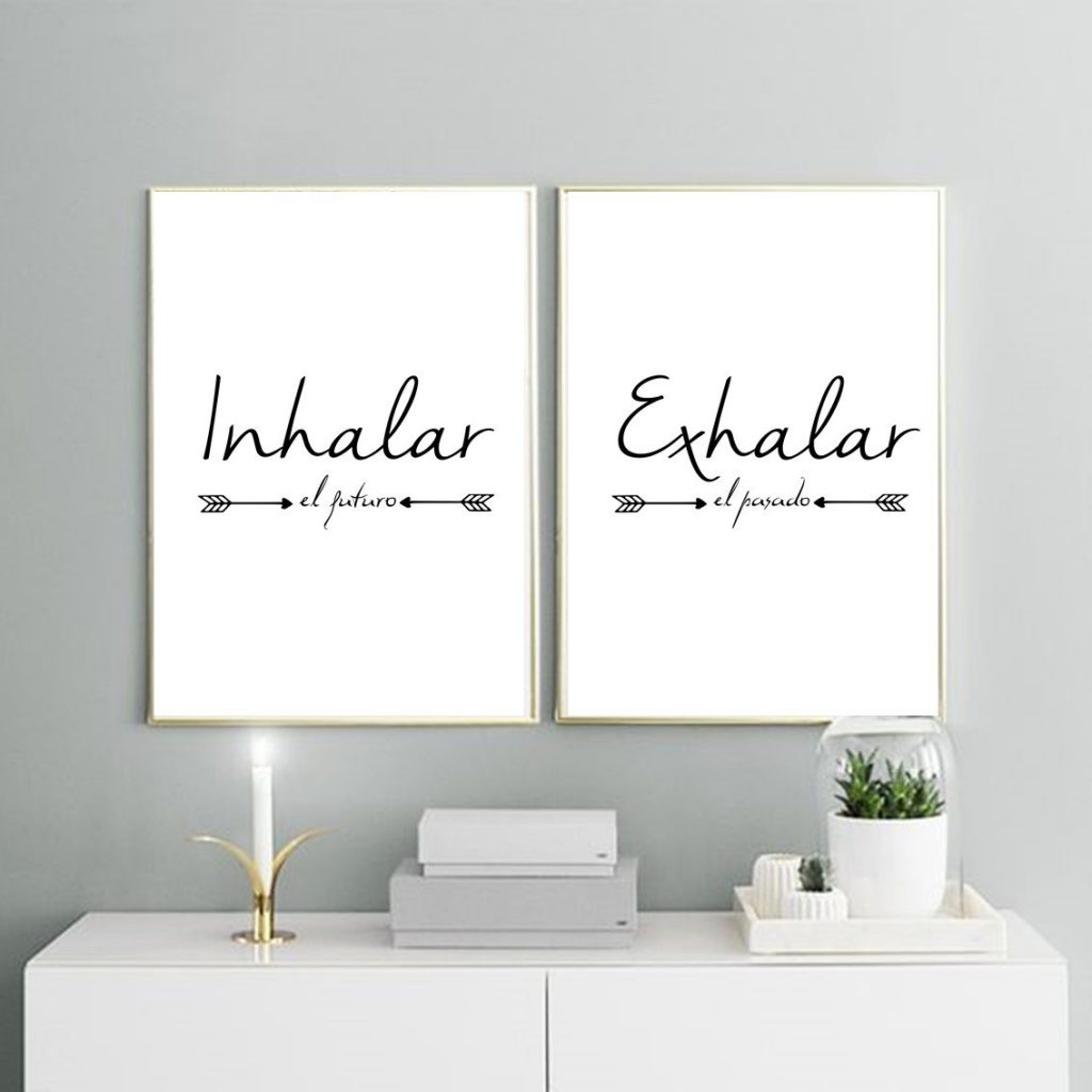 Díptico con frases”Inhalar, Exhalar”. - Cuadros Personalizados
